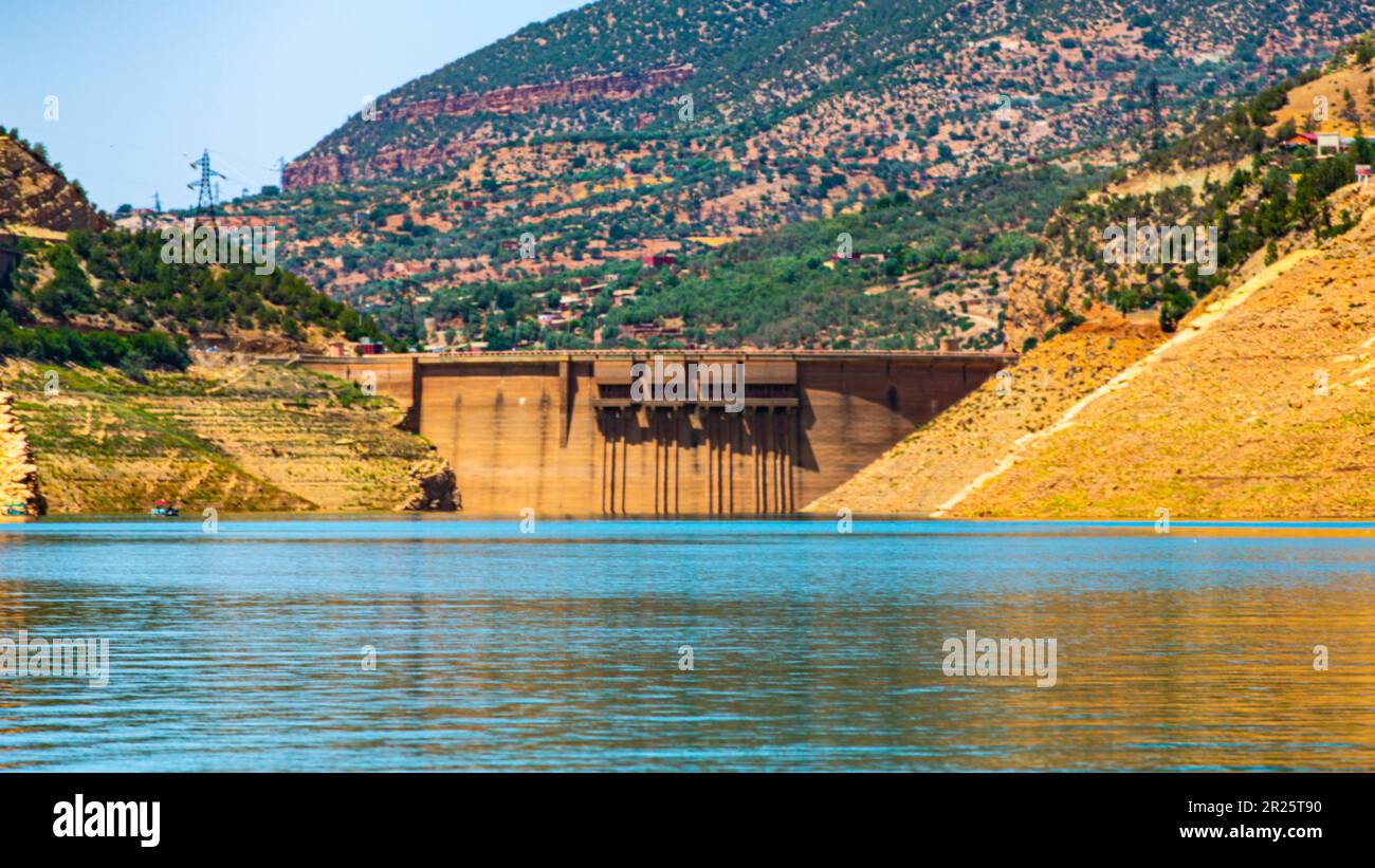 Beautiful scape of Bin El Ouidane dam in the Benimellal region in ...