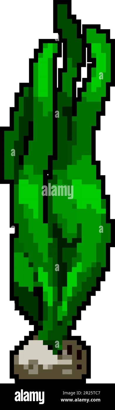 green aquarium plant game pixel art vector illustration Stock Vector ...