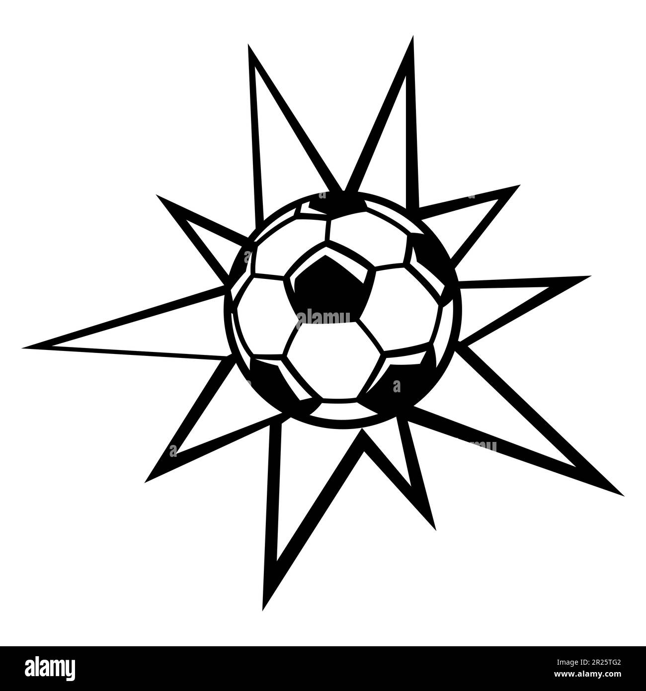 Soccer ball illustration. Football club symbol. Sport object in cartoon ...