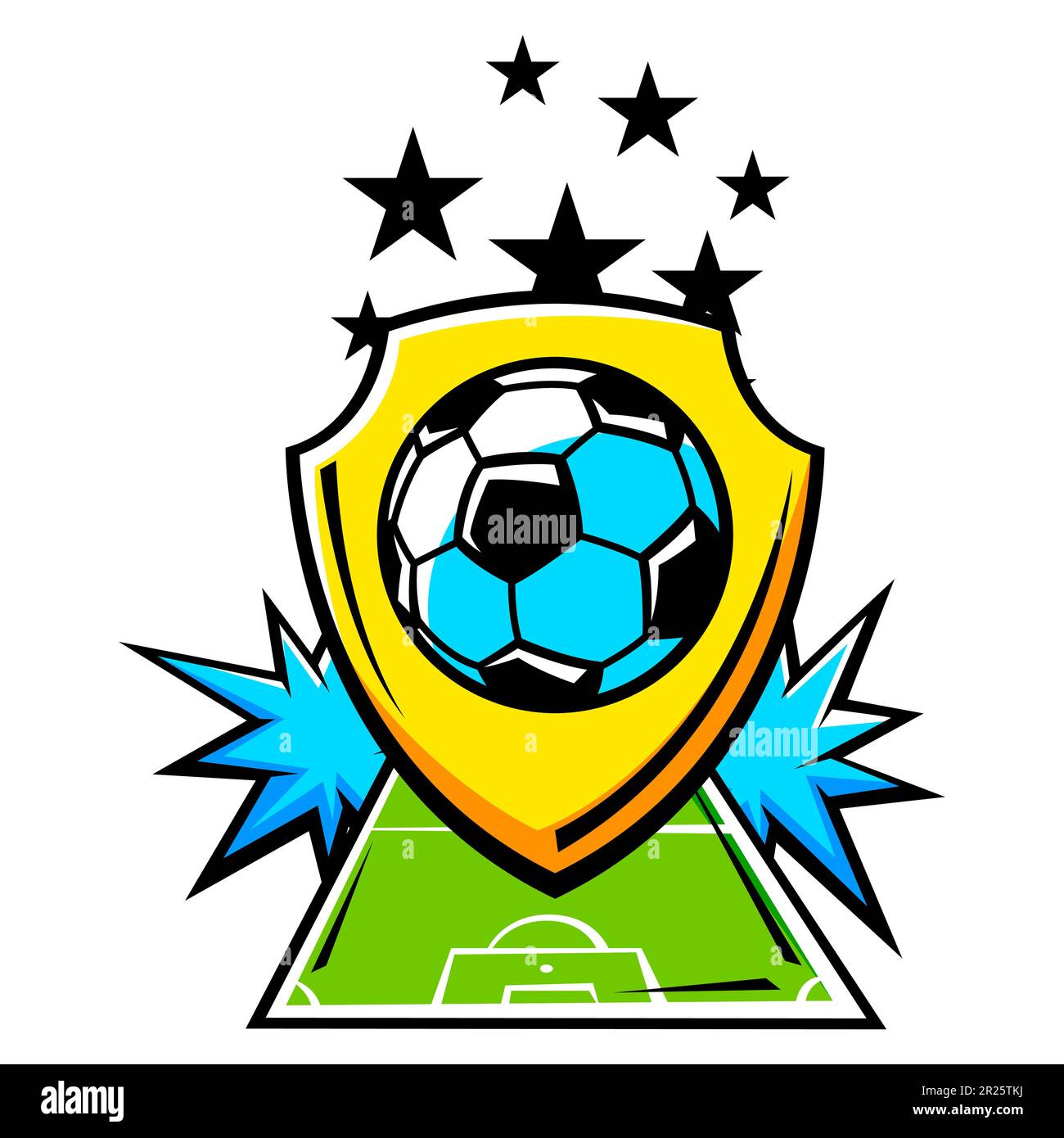 Emblem with soccer symbols. Football club label. Sport illustration in ...