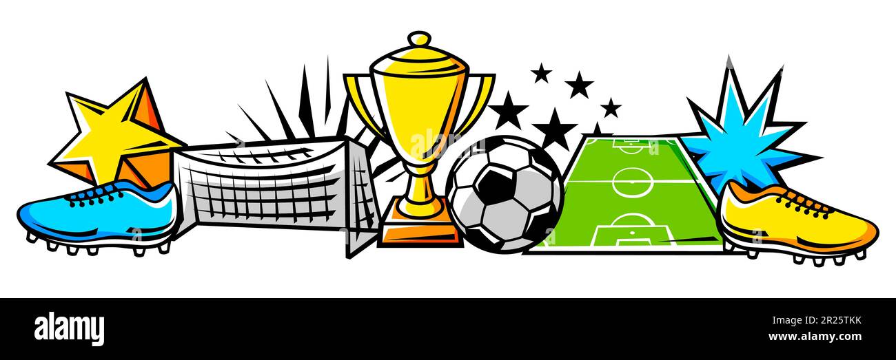 Background with soccer symbols. Football club illustration Stock Vector ...