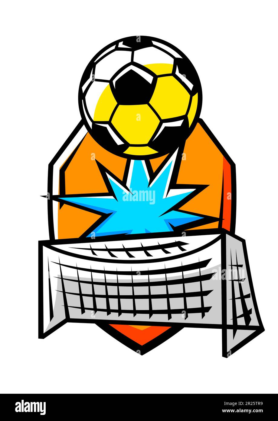 Emblem with soccer symbols. Football club label. Sport illustration in ...