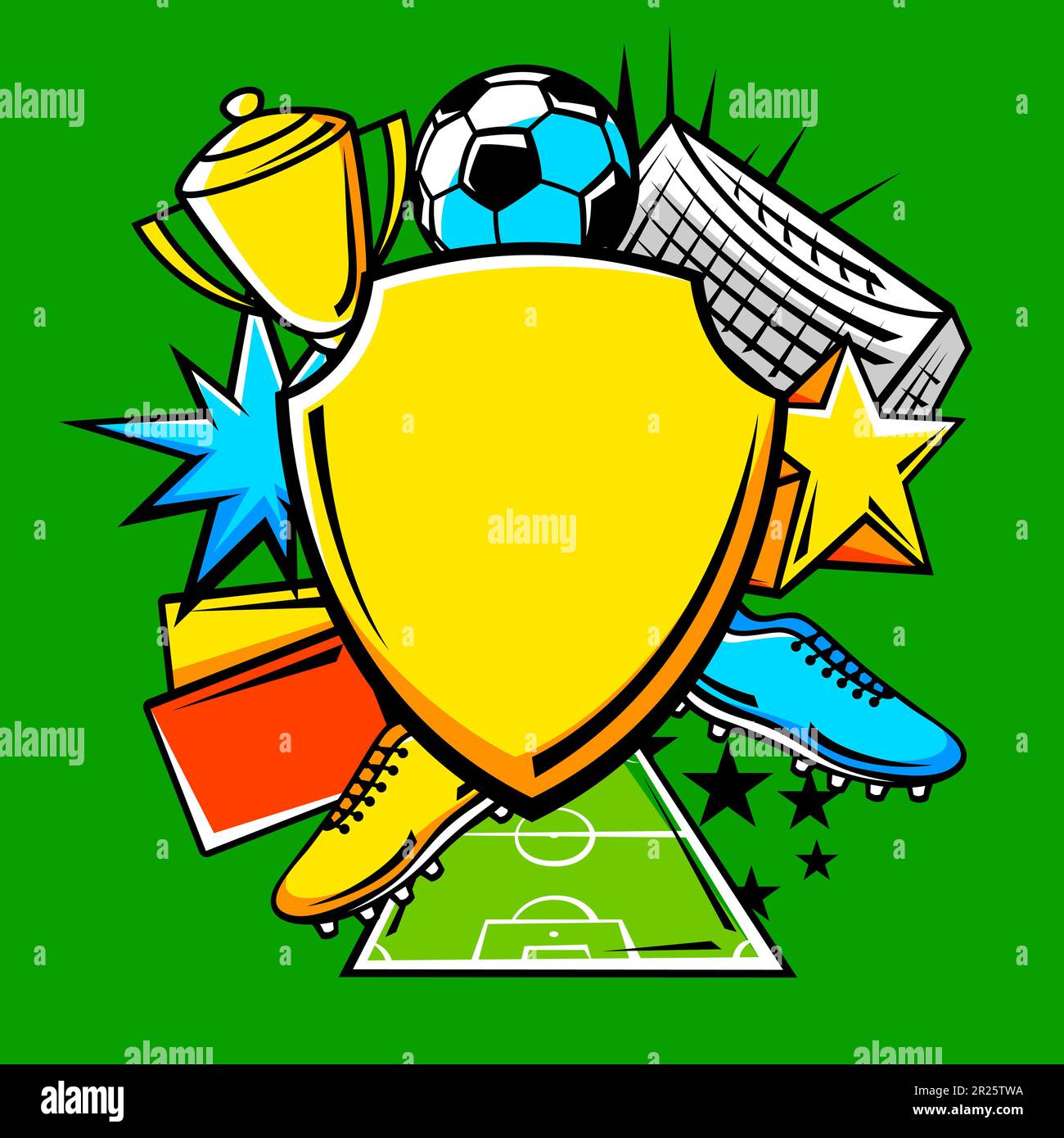 Background with soccer symbols. Football club illustration Stock Vector ...