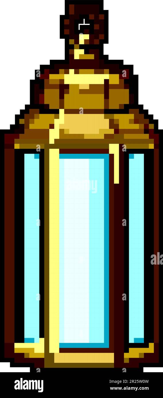 mubarak arabic lantern game pixel art vector illustration Stock Vector ...