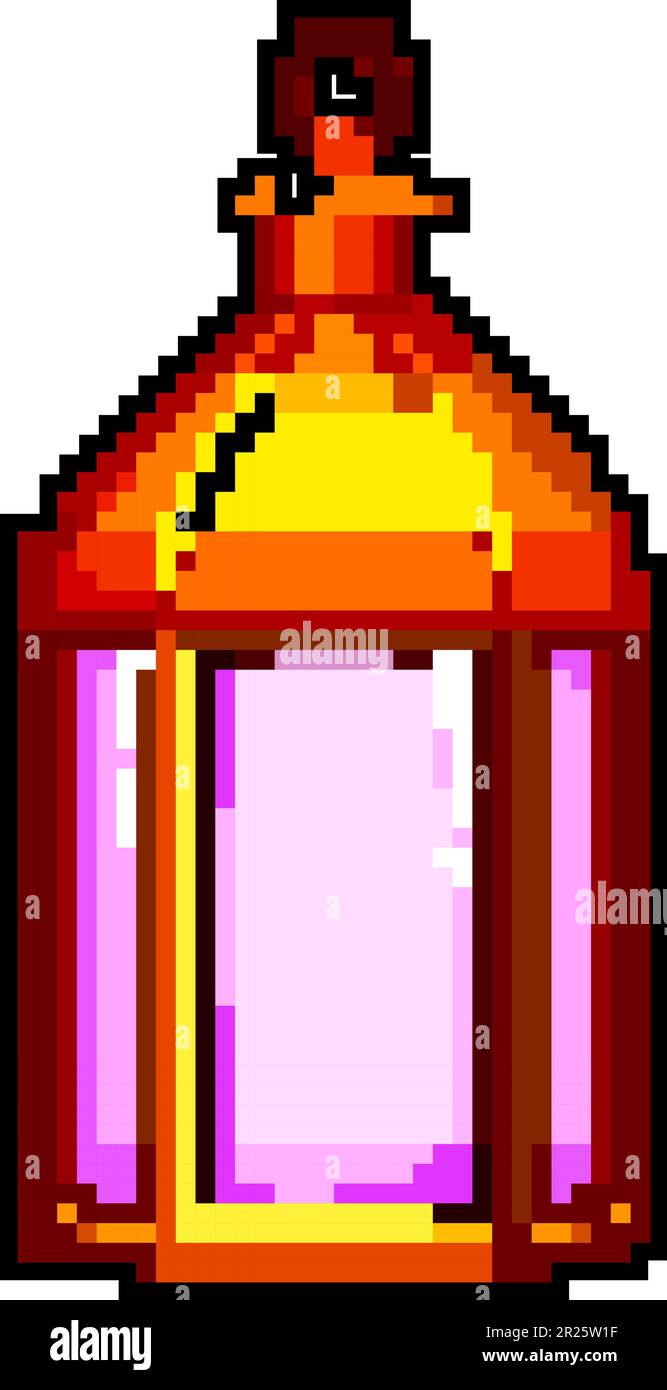 muslim arabic lantern game pixel art vector illustration Stock Vector ...