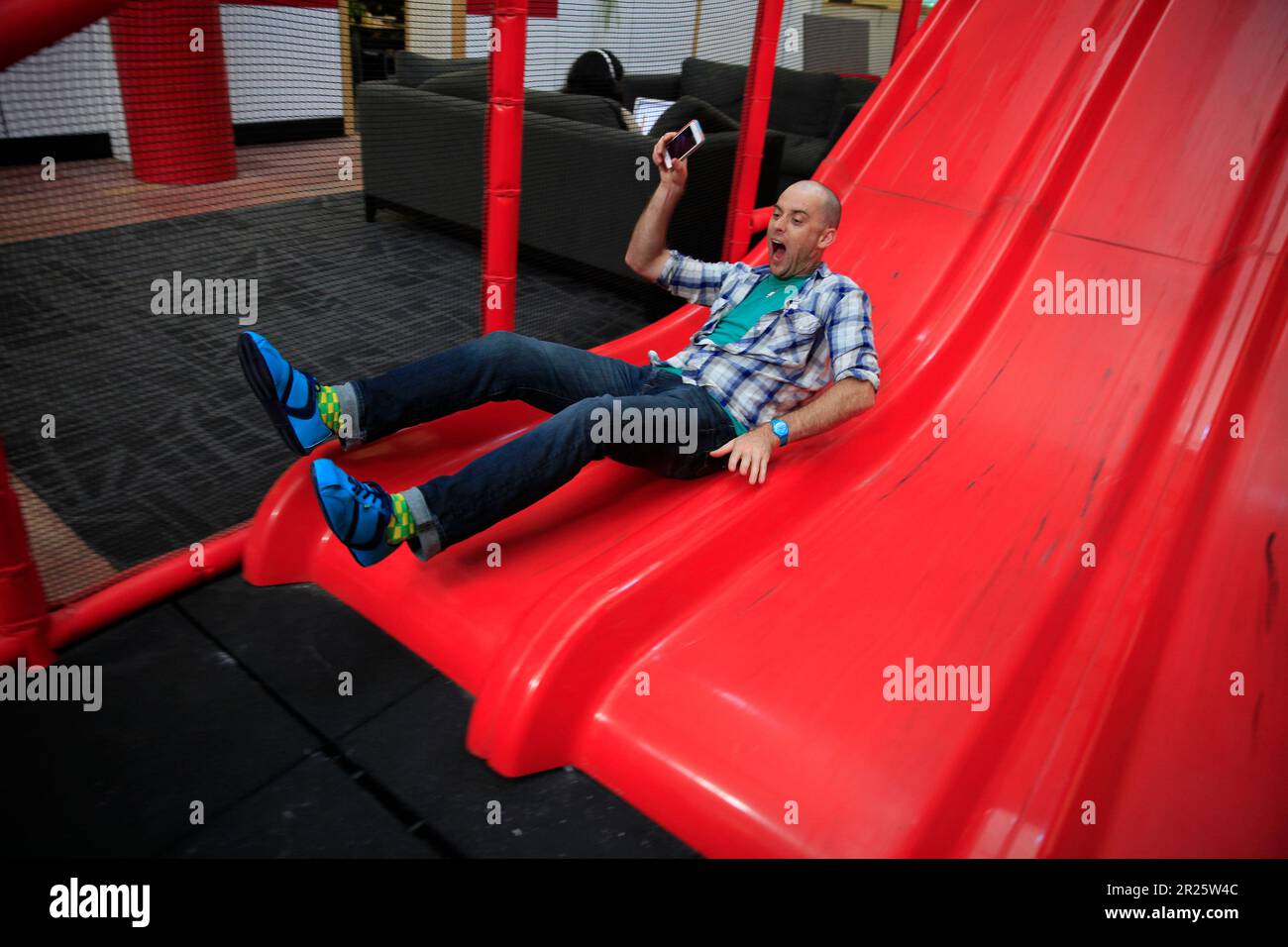 Peter Shukoff, Epic Rap Battles of History creator, rides a giant slide ...