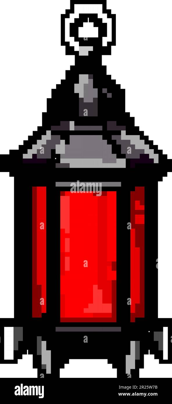 greeting arabic lantern game pixel art vector illustration Stock Vector ...