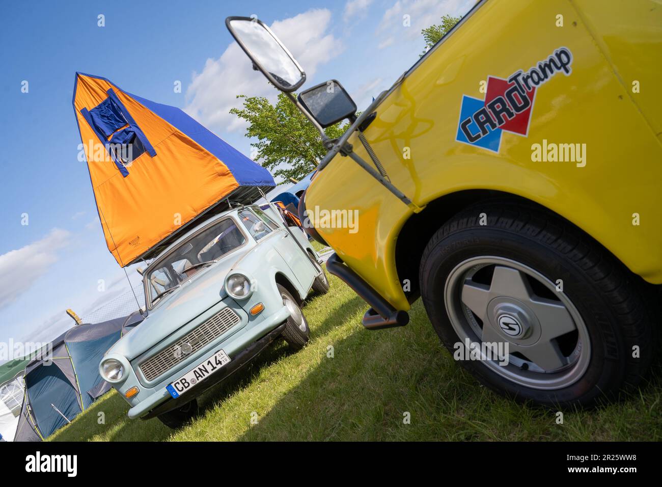Anklam, Germany. 17th May, 2023. Trabant vehicles can be seen at the ...