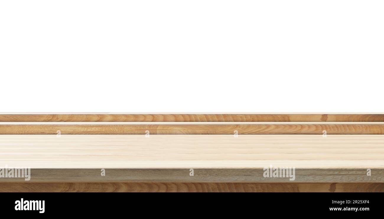 Empty wooden table and white background, product display template ...