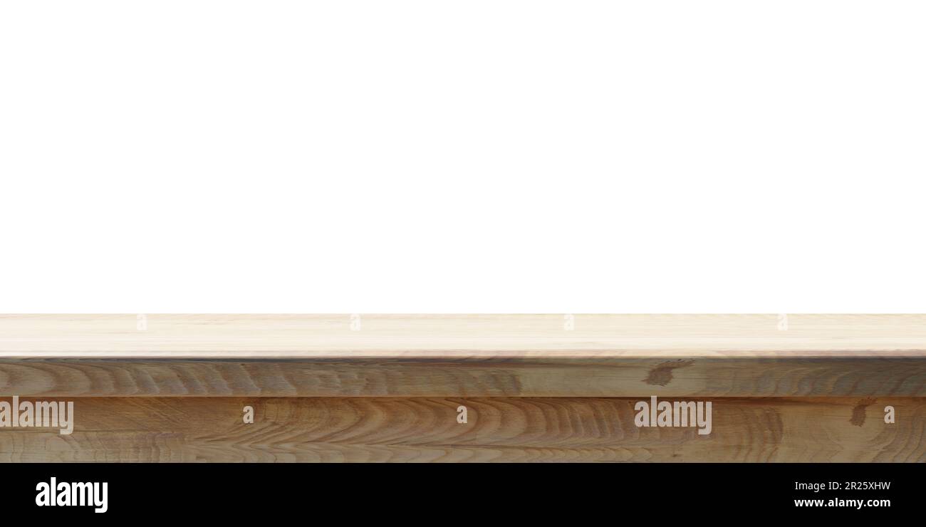 Empty wooden table and white background, product display template ...