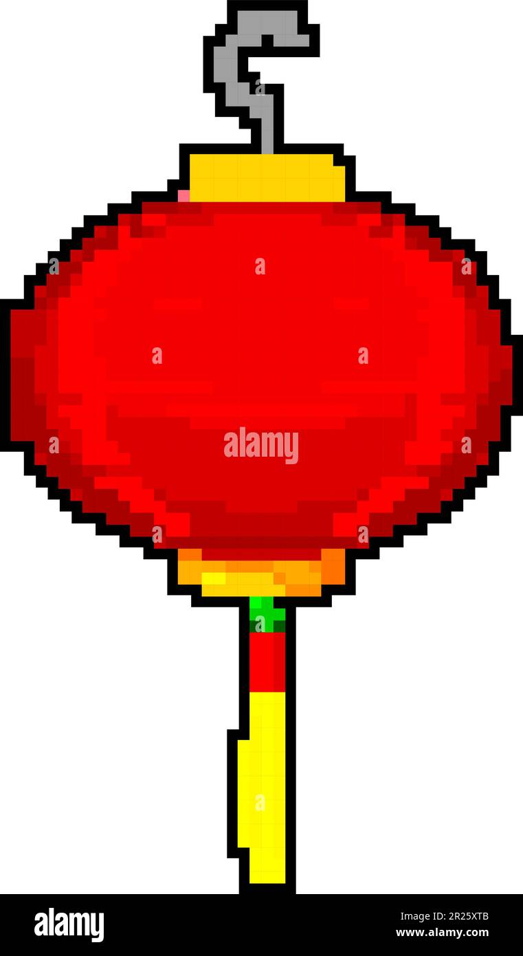 festival asian lantern game pixel art vector illustration Stock Vector ...