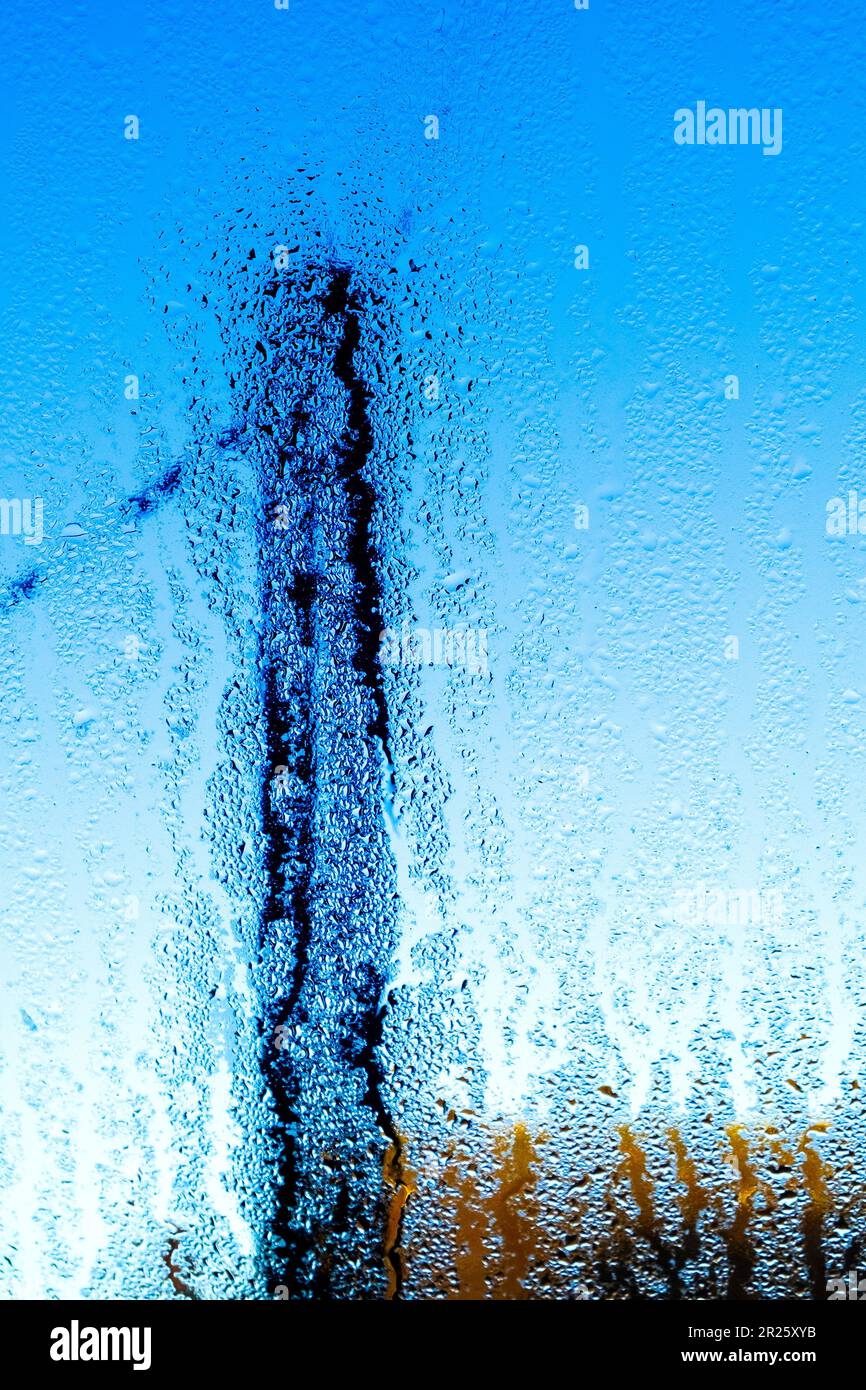 Abstract scene seen through condensation on window Stock Photo - Alamy