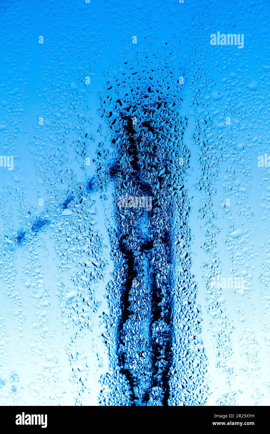 Abstract scene seen through condensation on window Stock Photo - Alamy