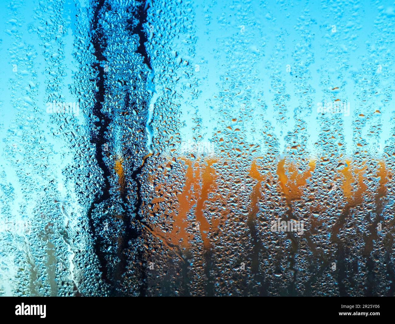 Abstract scene seen through condensation on window Stock Photo - Alamy