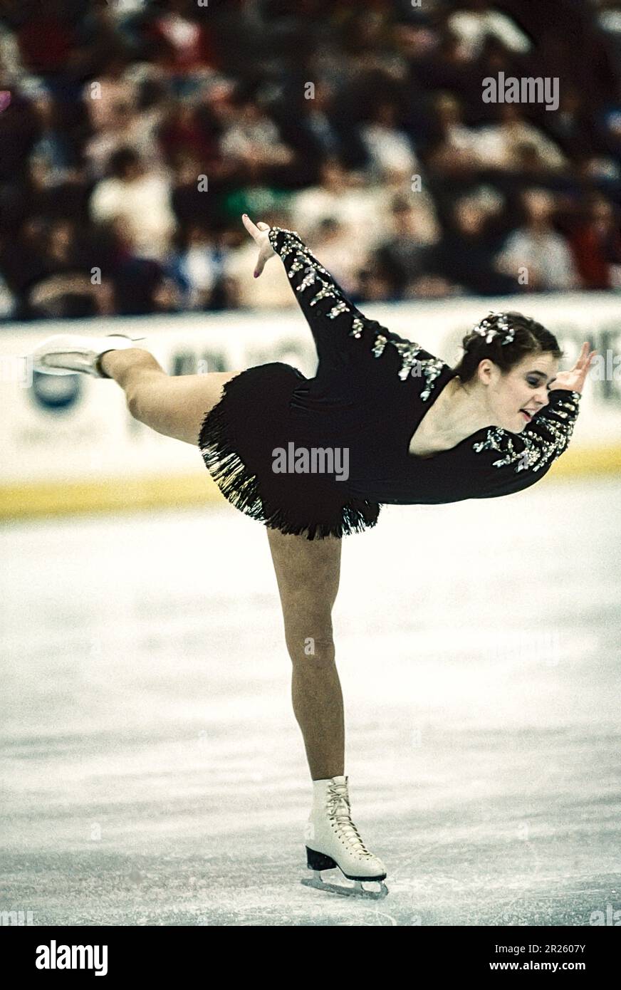 Katerina Witt (GDR) wins the gold medal at the 1987 World Figure ...