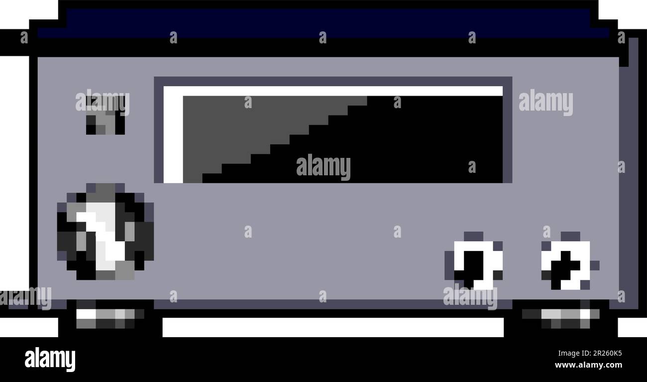 music av receiver game pixel art vector illustration Stock Vector Image ...