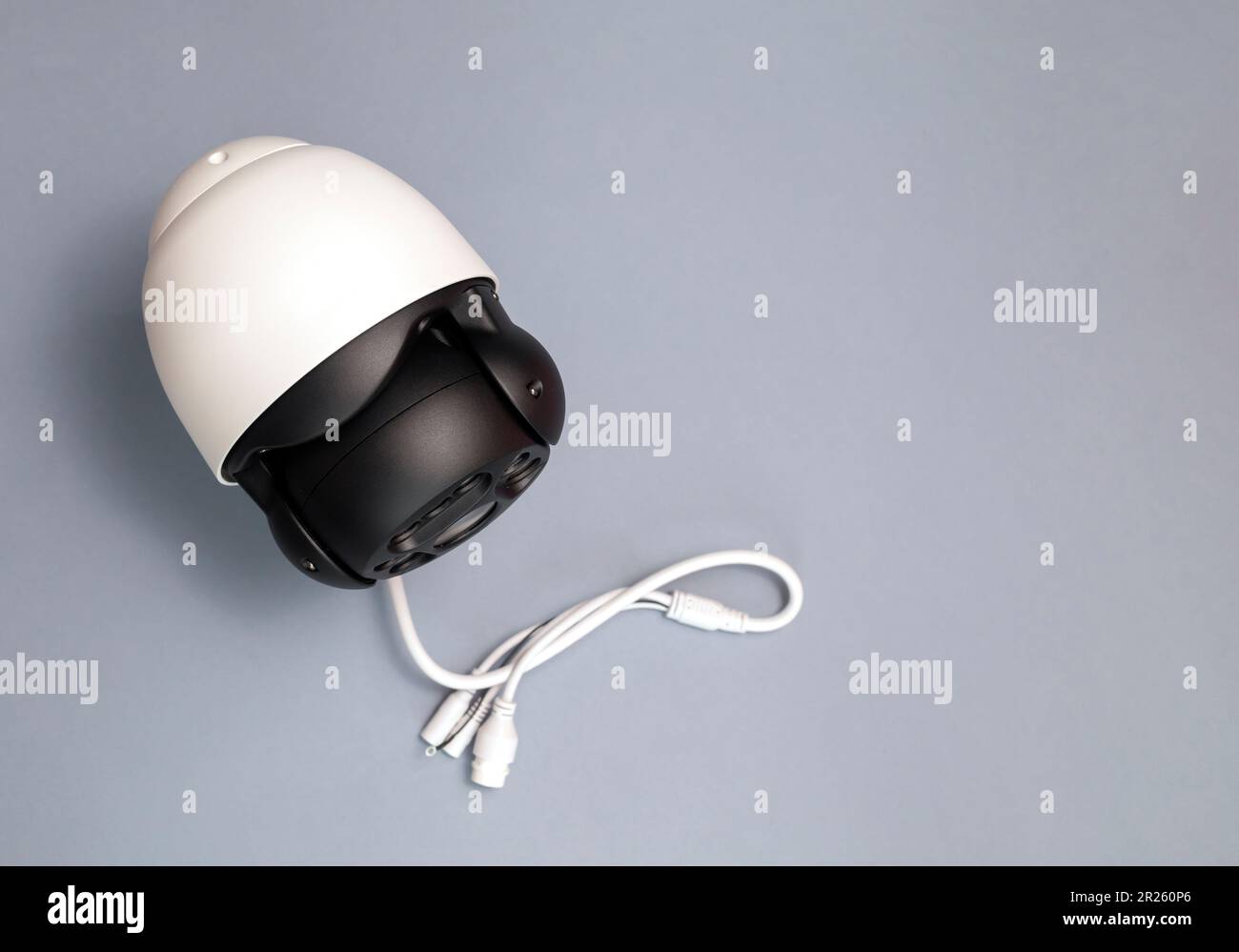 IP Smart Outdoor Security Camera On Gray Background. Smart Home, House ...