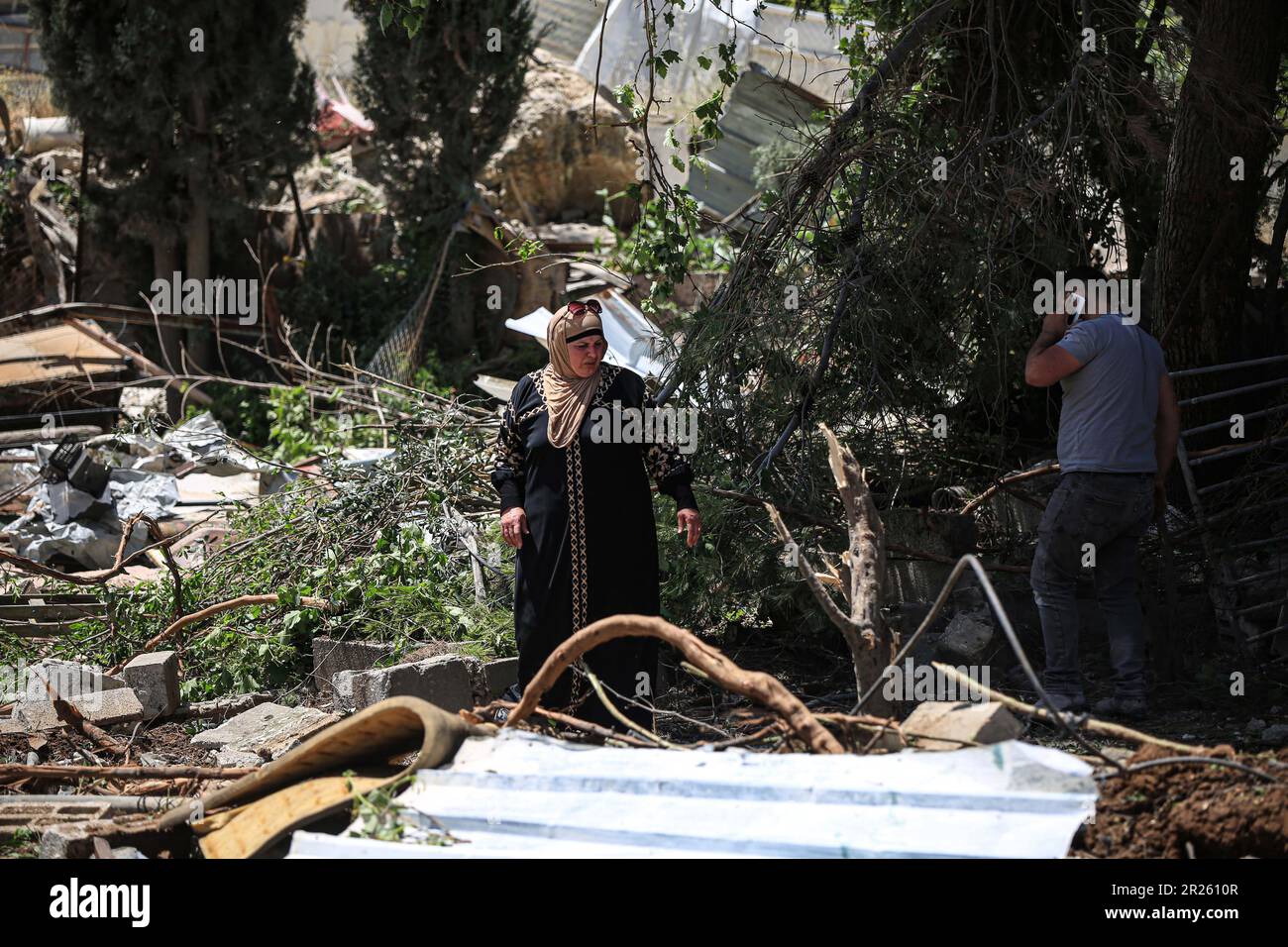 Jerusalem, Israel. 17th May, 2023. Members of the Nassar family inspect ...