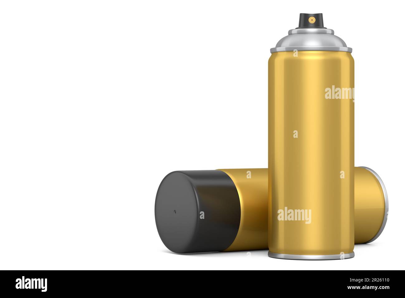 Cans of spray paint isolated on white background. 3d render spray paint ...