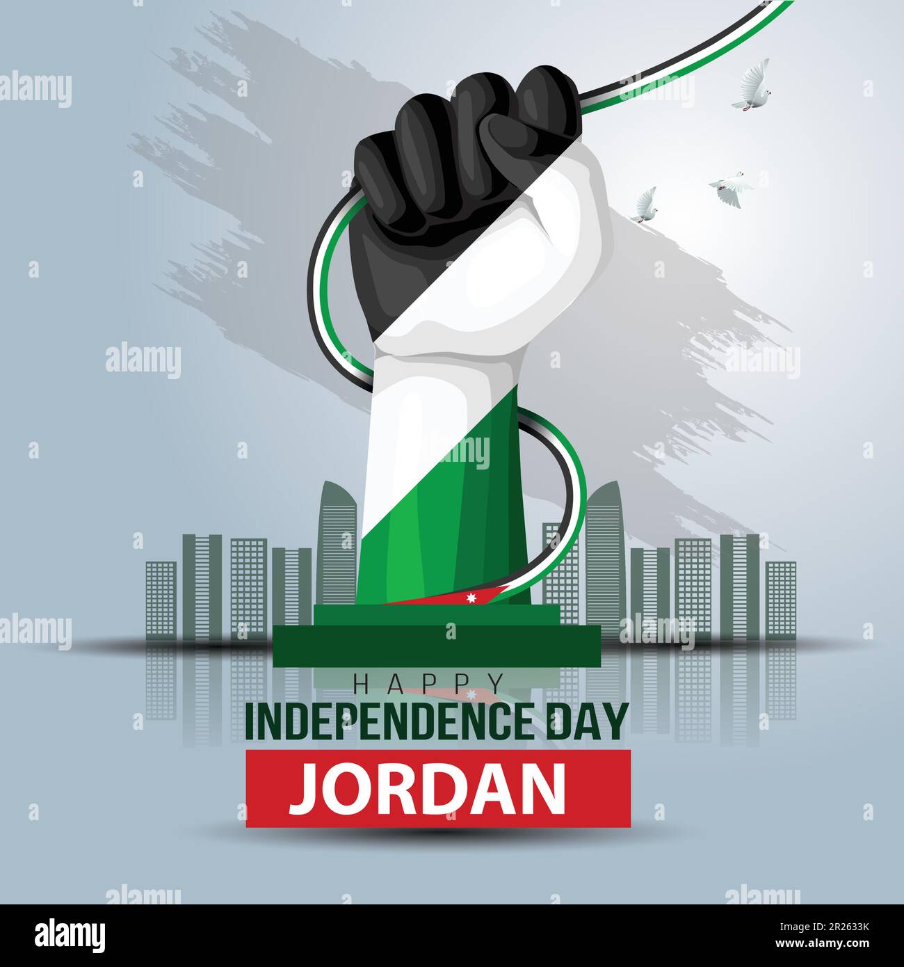 happy national day Jordan. flag with people hand. vector illustration ...