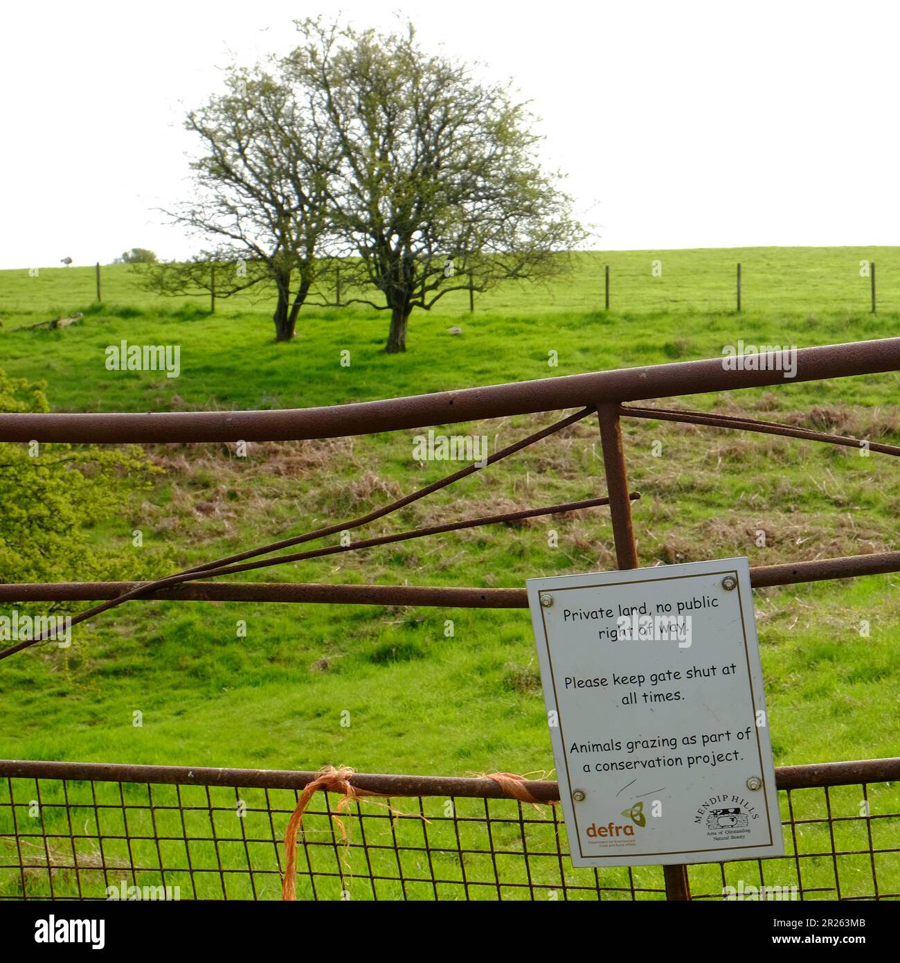 May 2023 - No public right of way sign at Black Rock, Cheddar Gorge ...