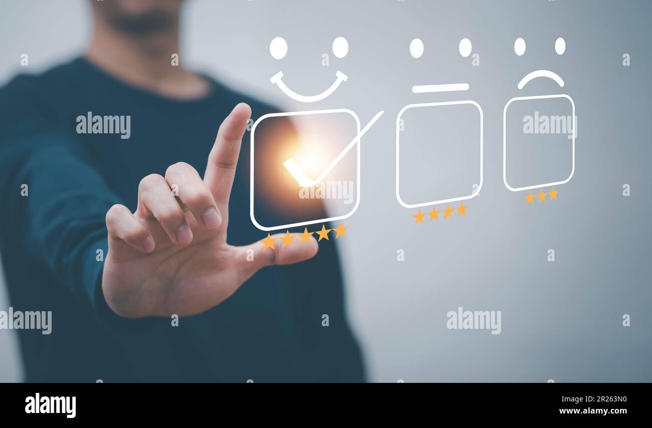 Happy and unhappy Smile face concept,Customer service and Satisfaction ...