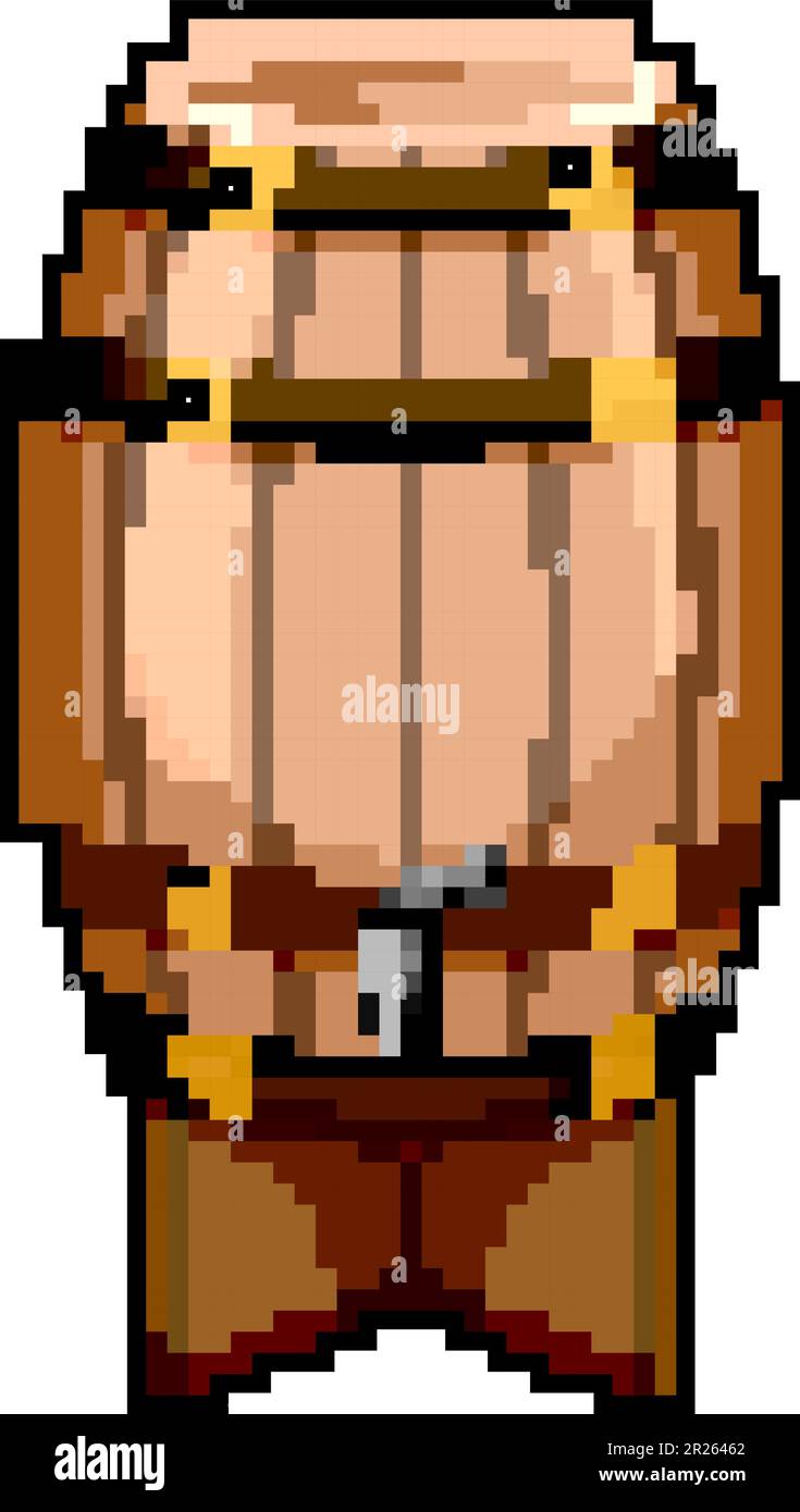 vintage barrel wine game pixel art vector illustration Stock Vector ...