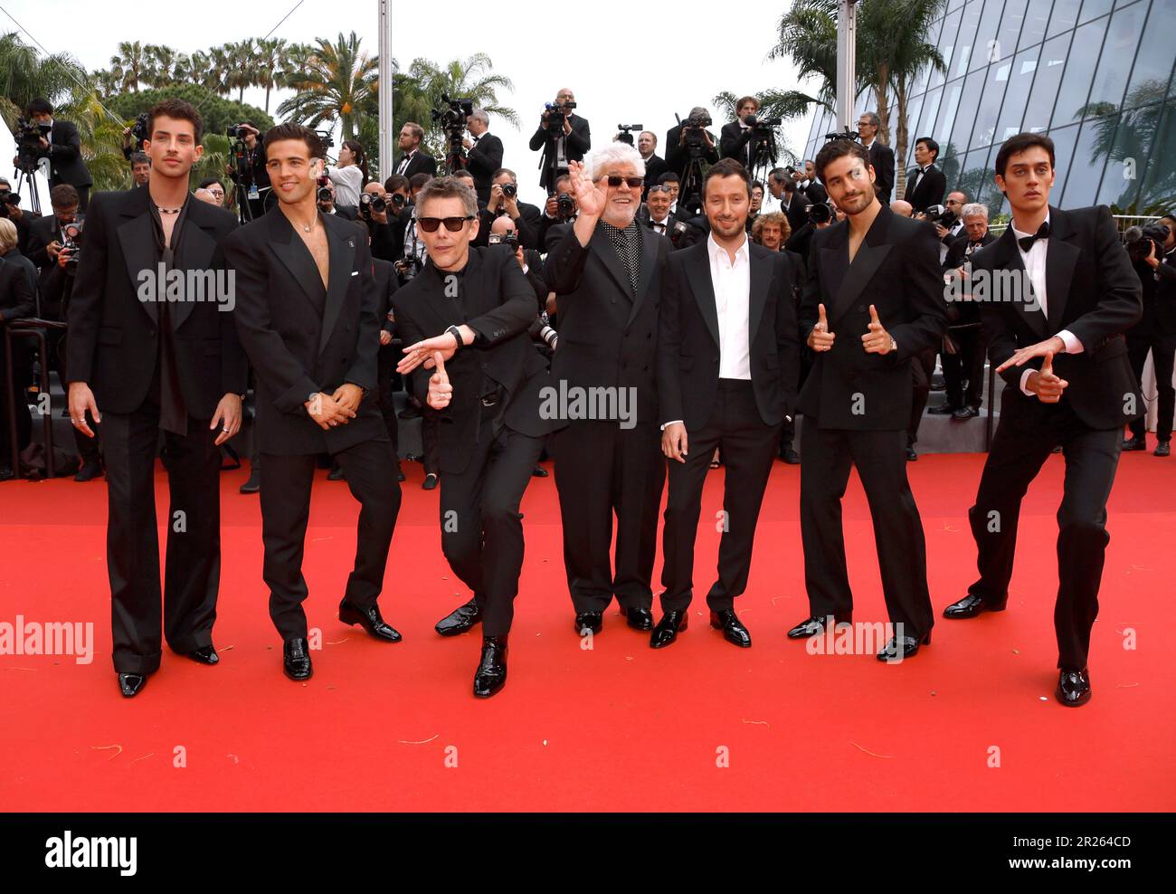 Manu Rios, from left, Jason Fernandez, Ethan Hawke, director Pedro ...