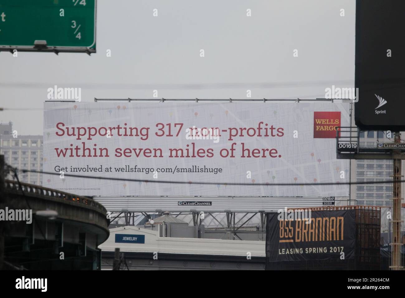 A Wells Fargo billboard is seen nextt to Interstate 101 on Tuesday, December 13, 2016 in San ...