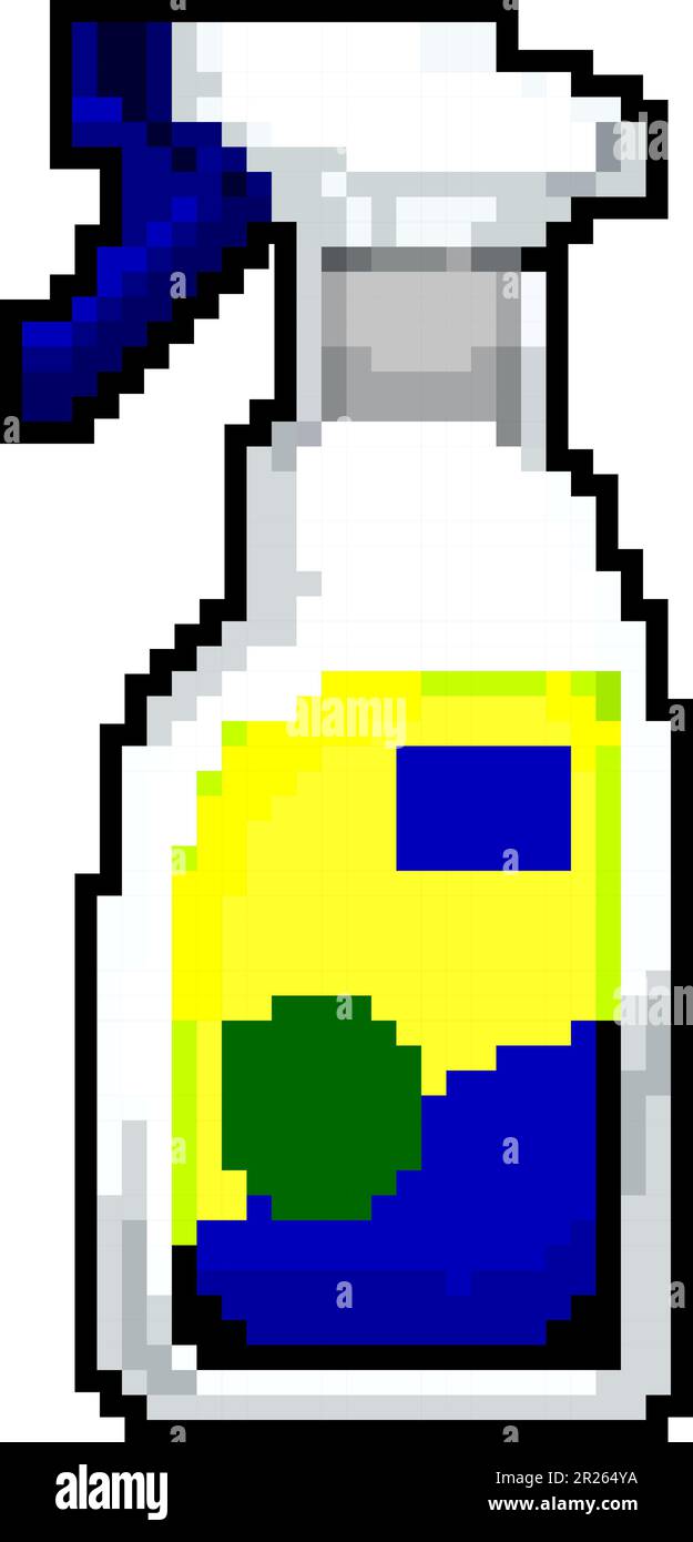 clean bathroom cleaner game pixel art vector illustration Stock Vector ...