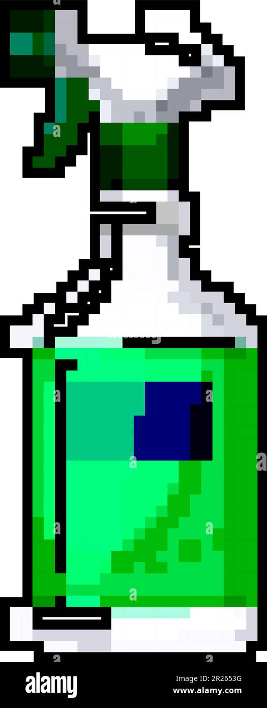 wash bathroom cleaner game pixel art vector illustration Stock Vector ...
