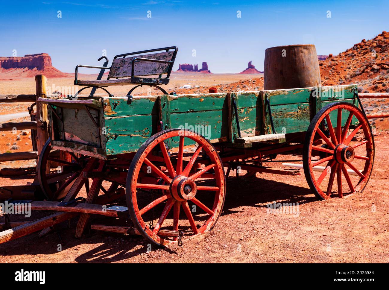 Old horse drawn wagon; Gouldings Trading Post; Monument Valley; Utah ...