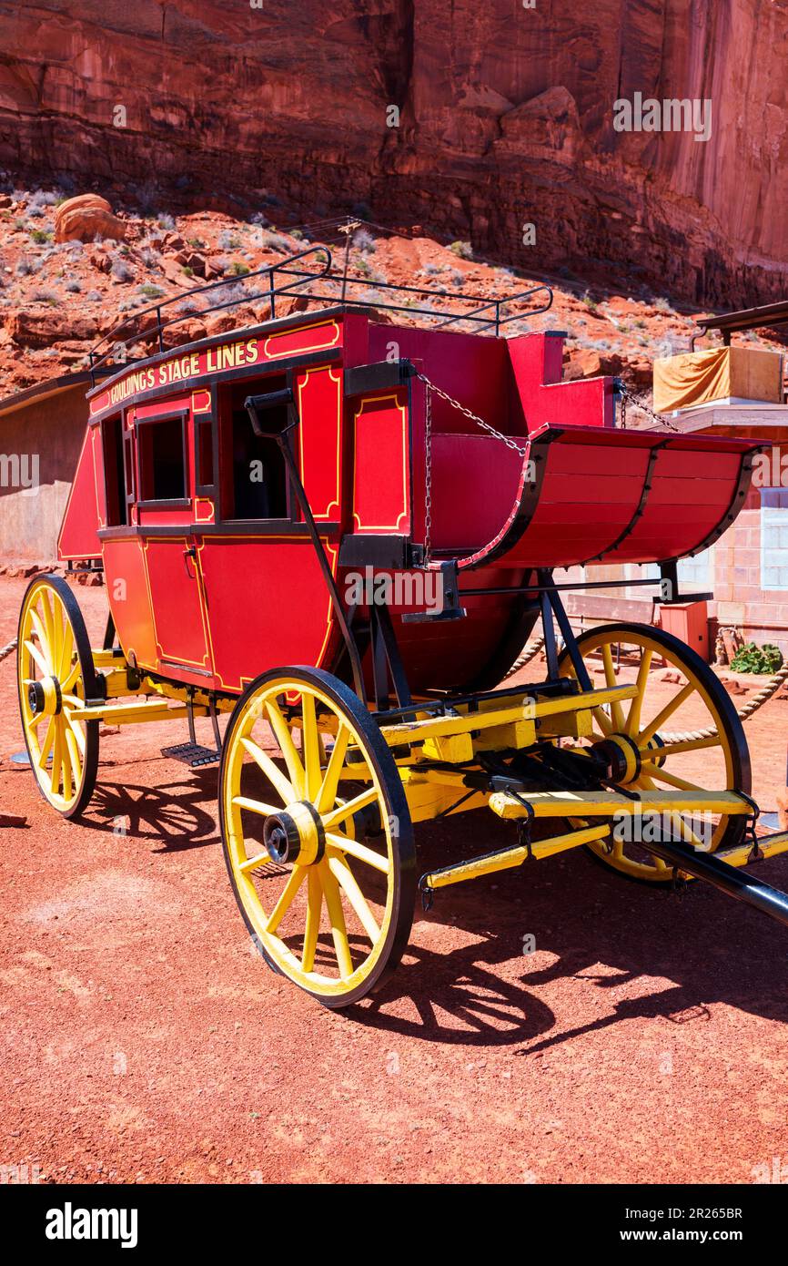 Refurbished stagecoach; Gouldings Stage Lines; Gouldings Trading Post ...