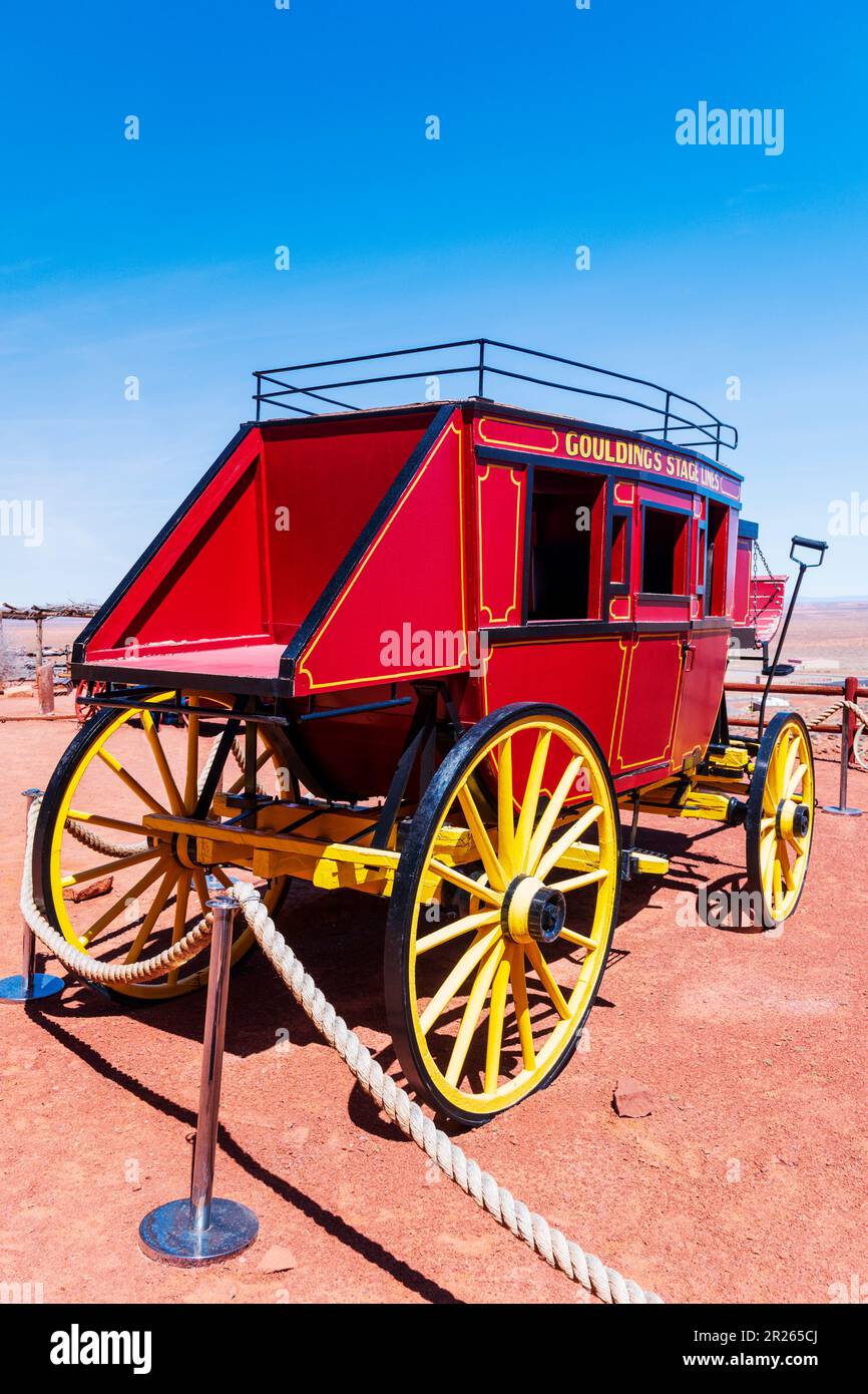 Refurbished stagecoach; Gouldings Stage Lines; Gouldings Trading Post ...