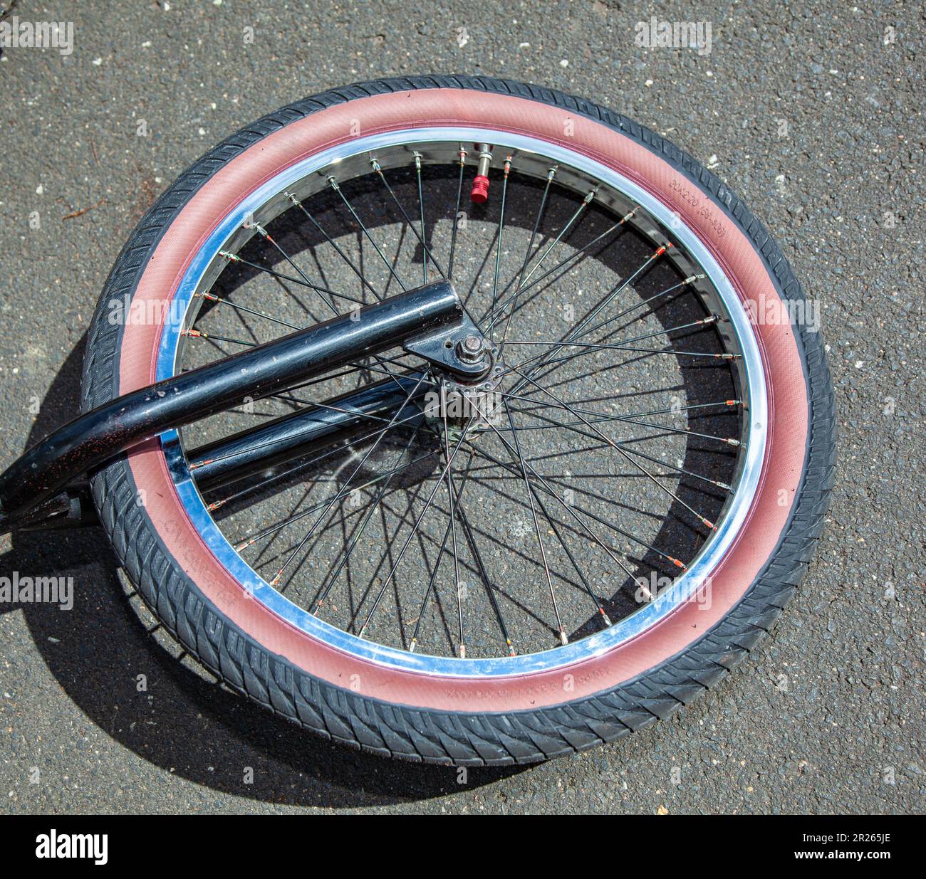 front wheel at the skate park of a BMX trick bike Stock Photo - Alamy