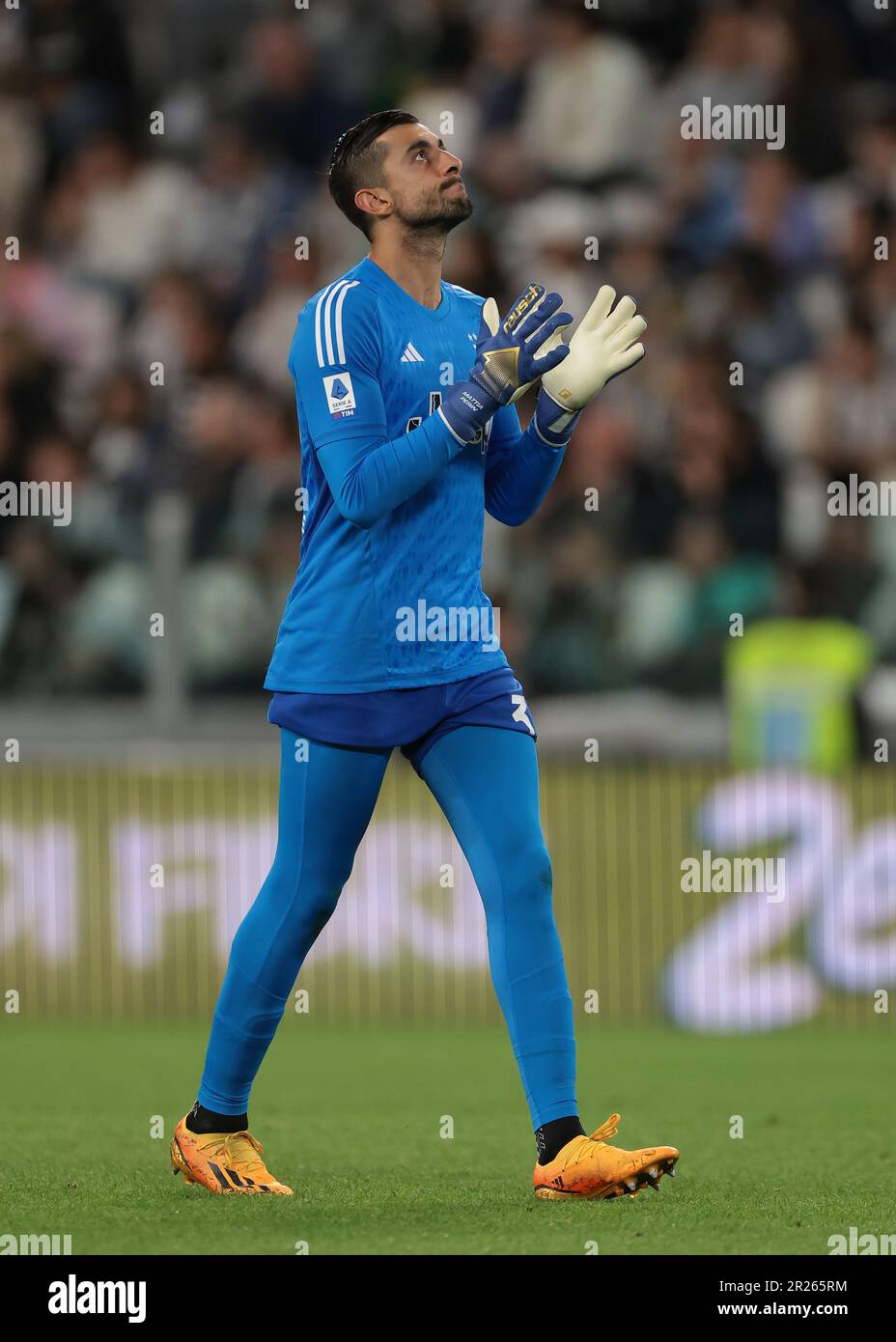 Turin, Italy, 14th May 2023. Mattia Perin of Juventus reacts during the ...