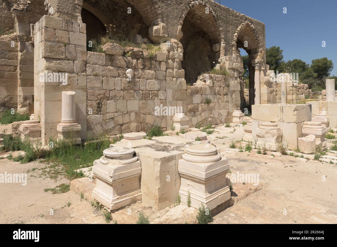 Ruins of ancient buildings in the National Park of Beit Guvrin, Israel ...