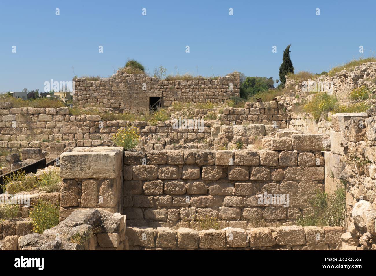 Ruins of ancient buildings in the National Park of Beit Guvrin, Israel ...