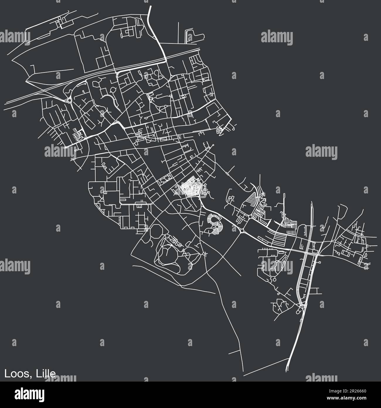 Street roads map of the LOOS QUARTER, LILLE Stock Vector Image & Art ...