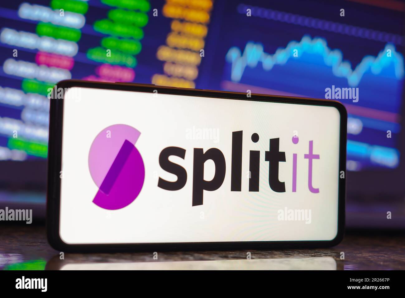 In this photo illustration, the Splitit logo is displayed on a smartphone screen Stock Photo - Alamy