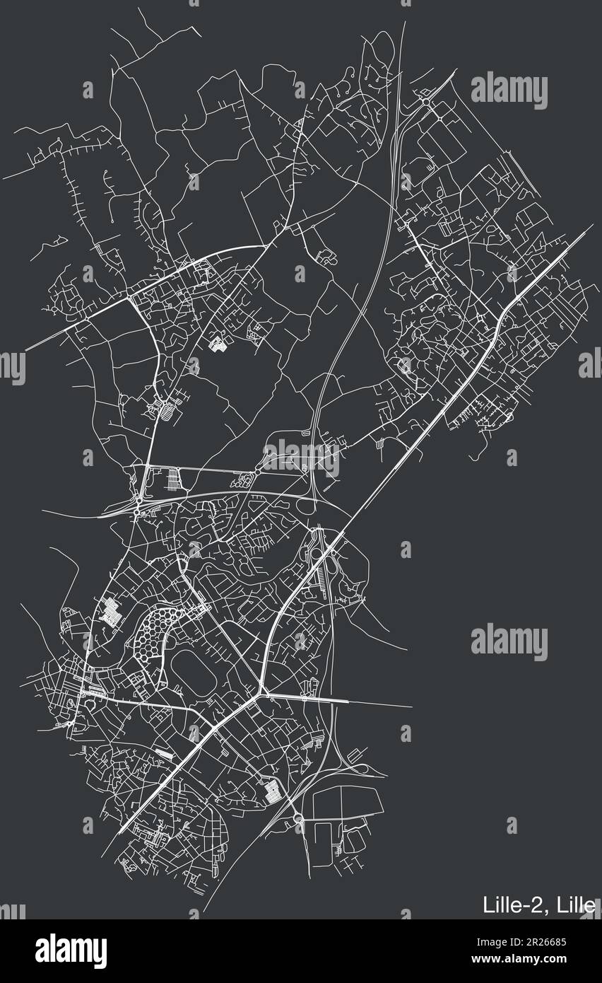 Street roads map of the LILLE-2 CANTON, LILLE Stock Vector Image & Art ...