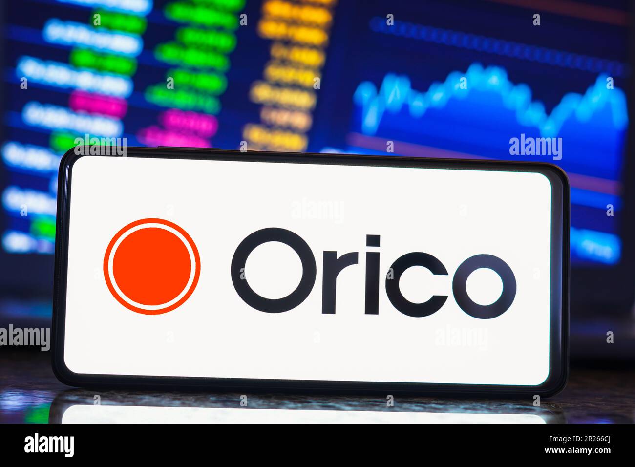 In this photo illustration, the Orient Corporation (Orico) logo is ...