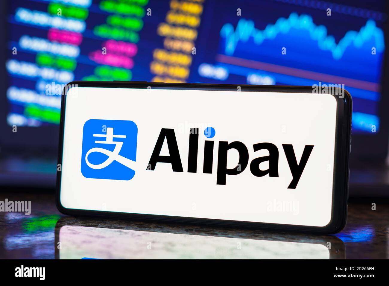 In this photo illustration, the Alipay logo is displayed on a ...