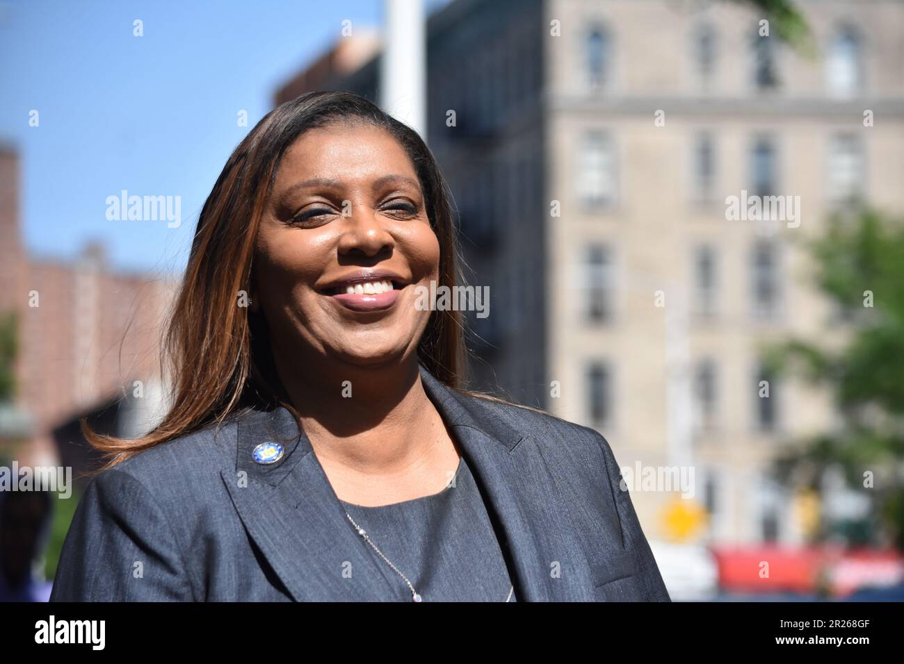 New York, United States. 17th May, 2023. Attorney General Letitia James ...