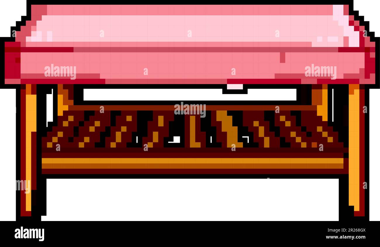 home bench bedroom game pixel art vector illustration Stock Vector ...