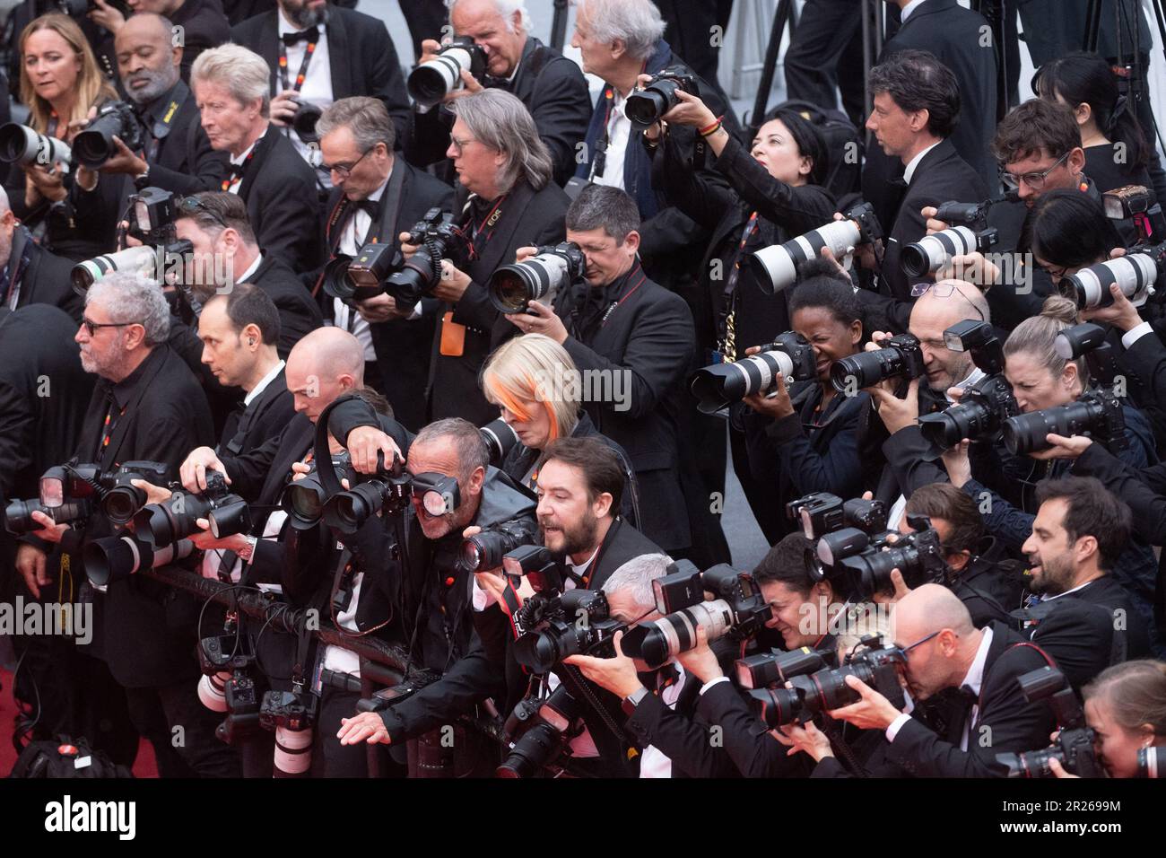 Cannes, France. 17th May, 2023. General atmosphere of the photographers ...