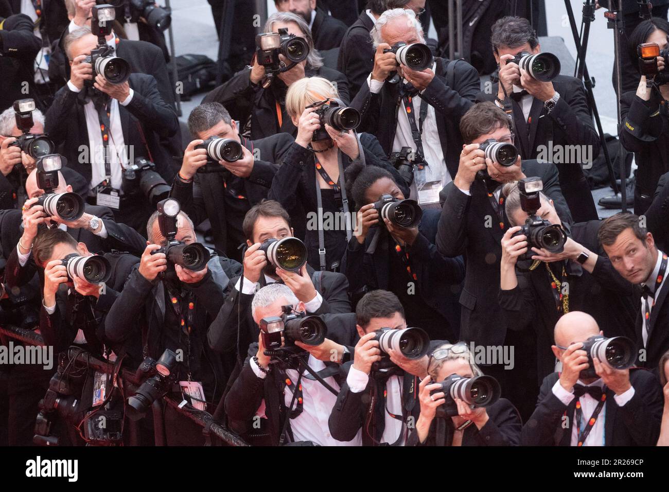 Cannes, France. 17th May, 2023. General atmosphere of the photographers ...