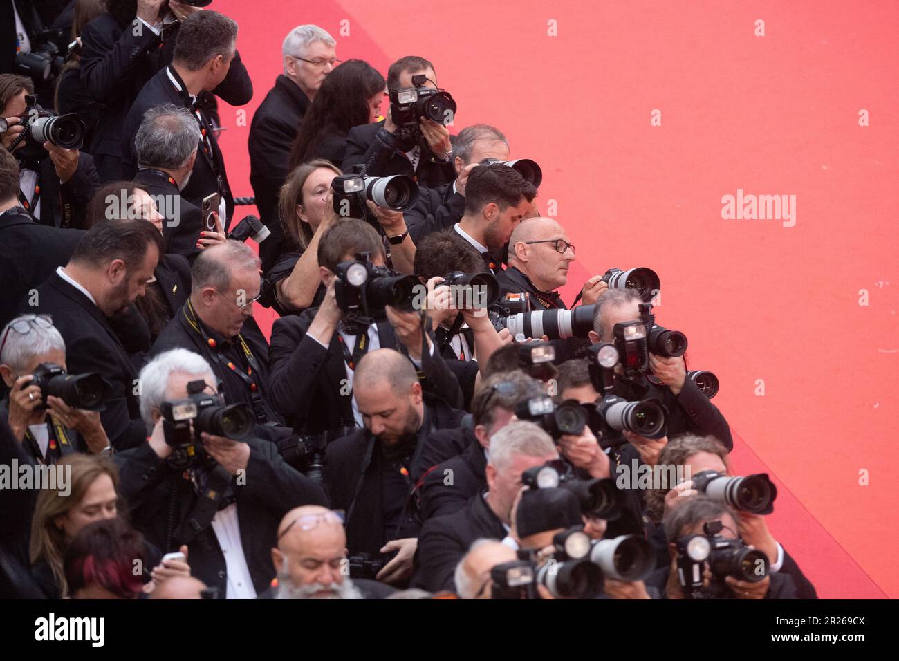 Cannes, France. 17th May, 2023. General atmosphere of the photographers ...