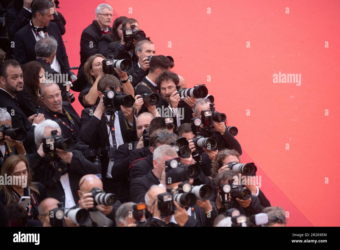 Cannes, France. 17th May, 2023. General atmosphere of the photographers ...