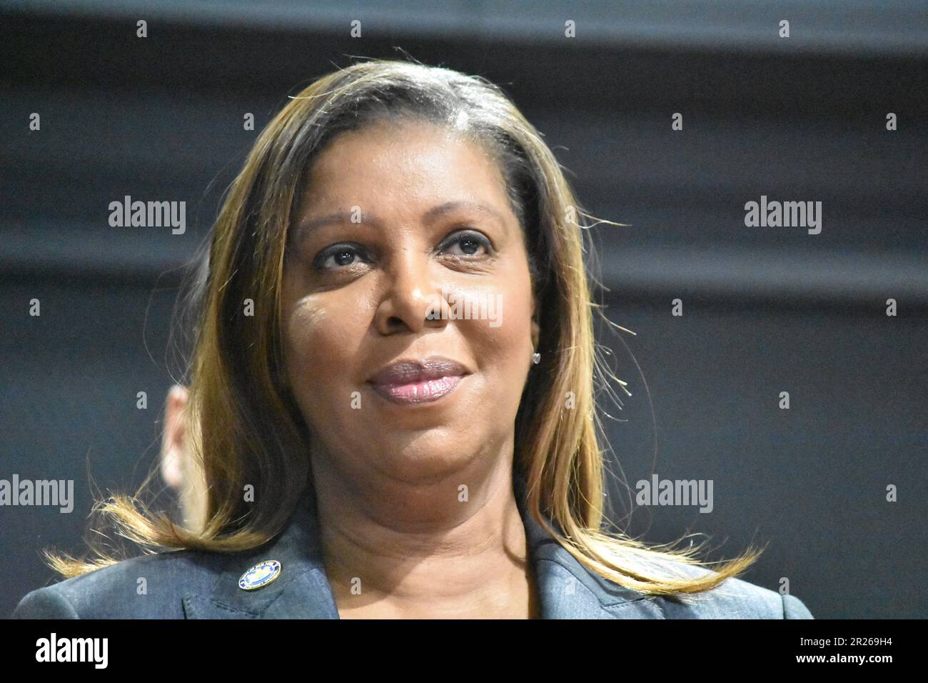 New York, United States. 17th May, 2023. Attorney General Letitia James ...